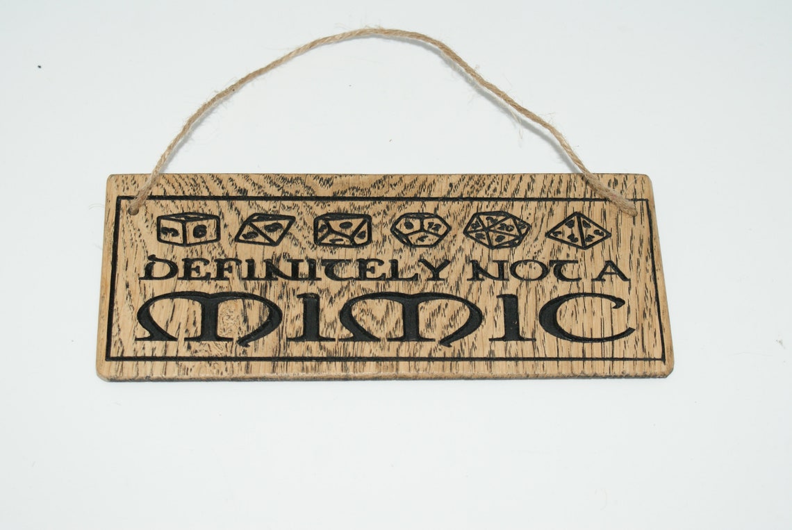 Definitely Not a Mimic Mimic Sign Dnd Mimic Dungeons and - Etsy UK