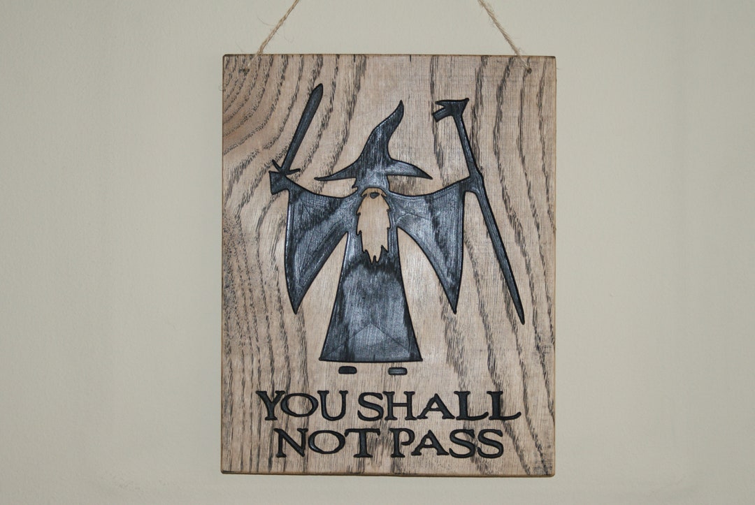 Gandalf Sign, Tolkien Wooden Sign, Lord of the Rings, Carved Wooden ...