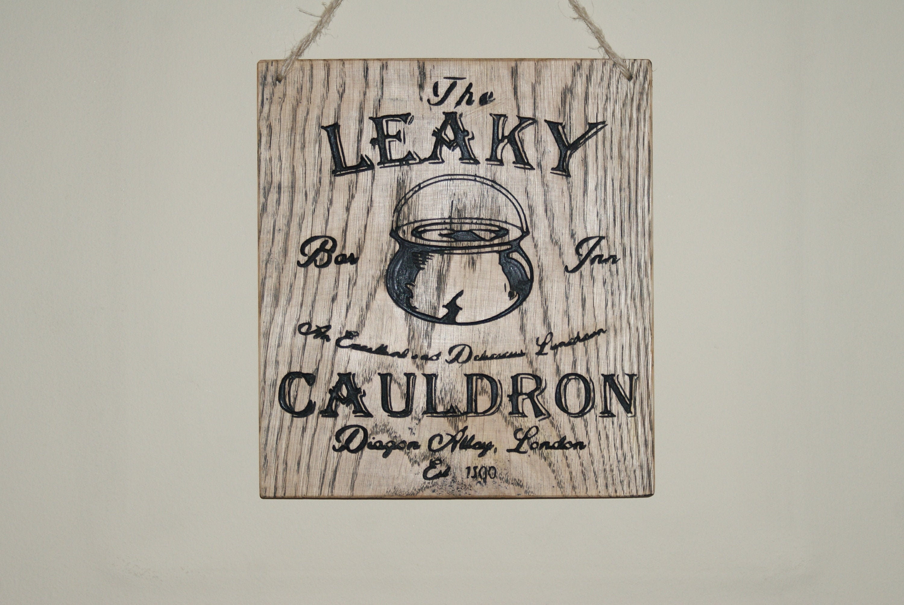 The Leaky Cauldron. Home Decor Wall Hanging Wooden Sign | Etsy