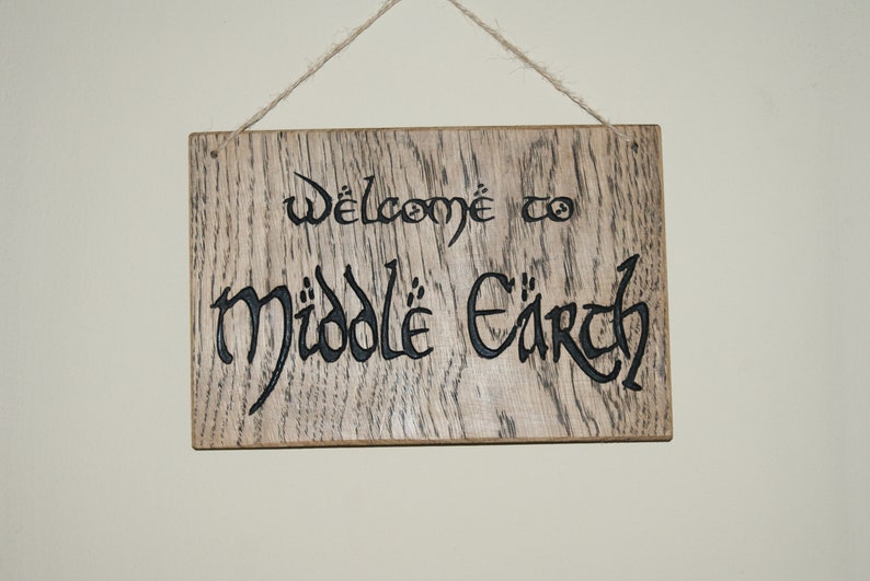 Welcome to Middle Earth Wooden Sign Lord of the Rings - Etsy UK
