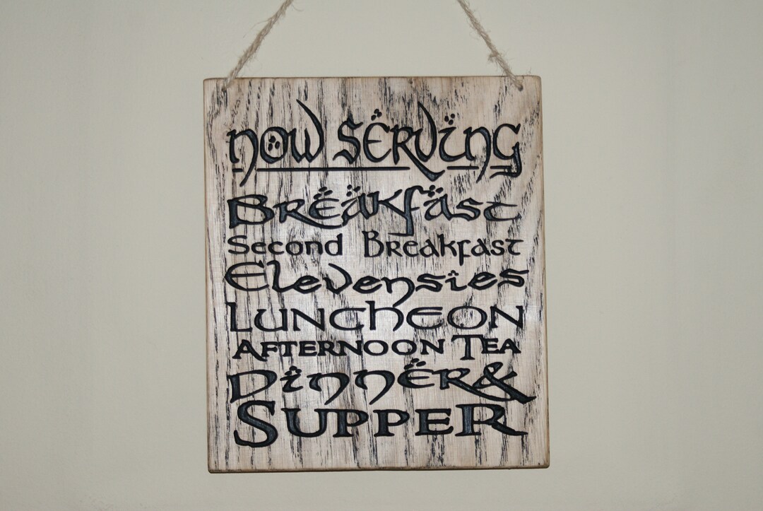 Breakfast Second Breakfast, Wooden Signs, Lord of the Rings, Hanging ...
