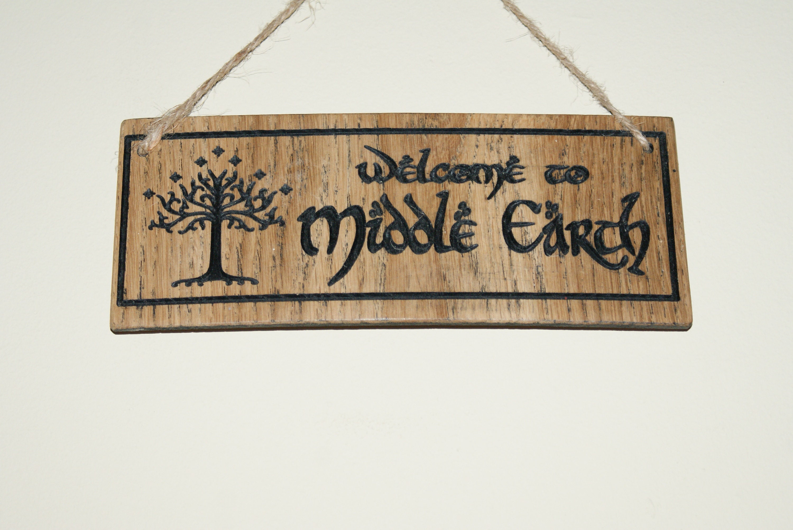 Welcome to Middle earth Lord of the Rings hanging wall sign | Etsy