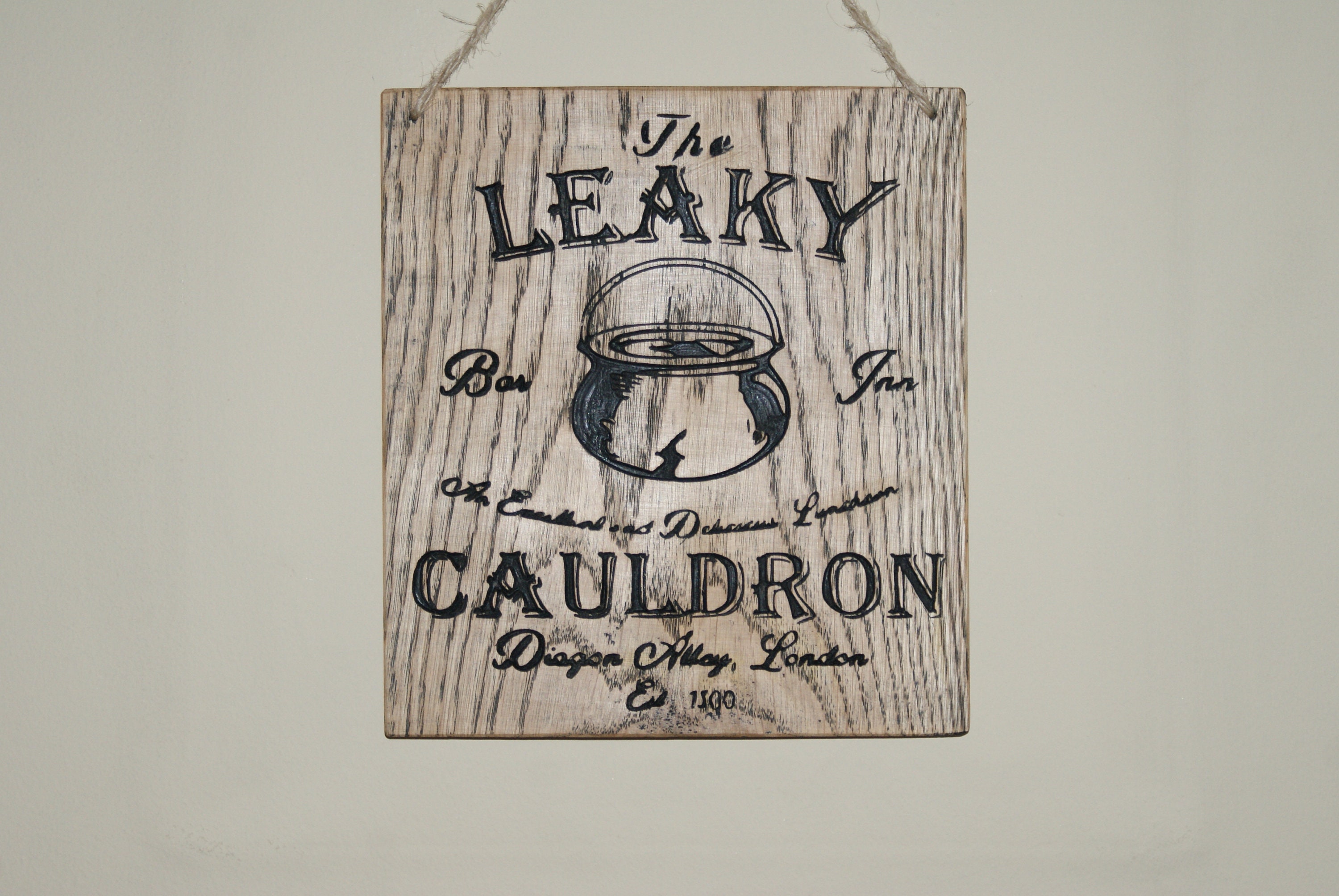The Leaky Cauldron. Home Decor Wall Hanging Wooden Sign | Etsy