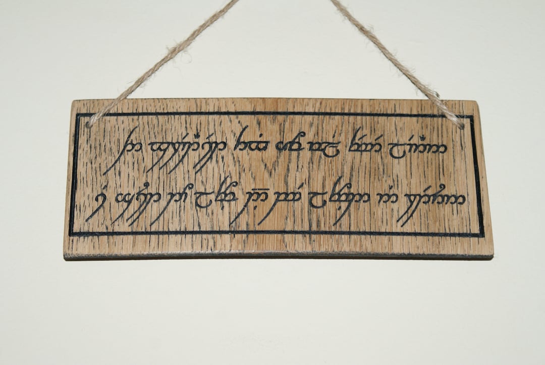 Elvish, Wooden Sign, Carved Wooden Sign, Lord of the Rings Sign, Lotr ...