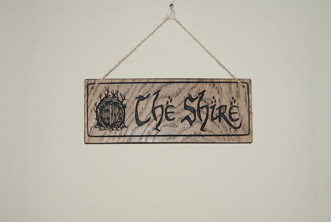The Shire, Hobbit, Wooden Sign, Lord of the Rings, Wooden Signs, Carved ...