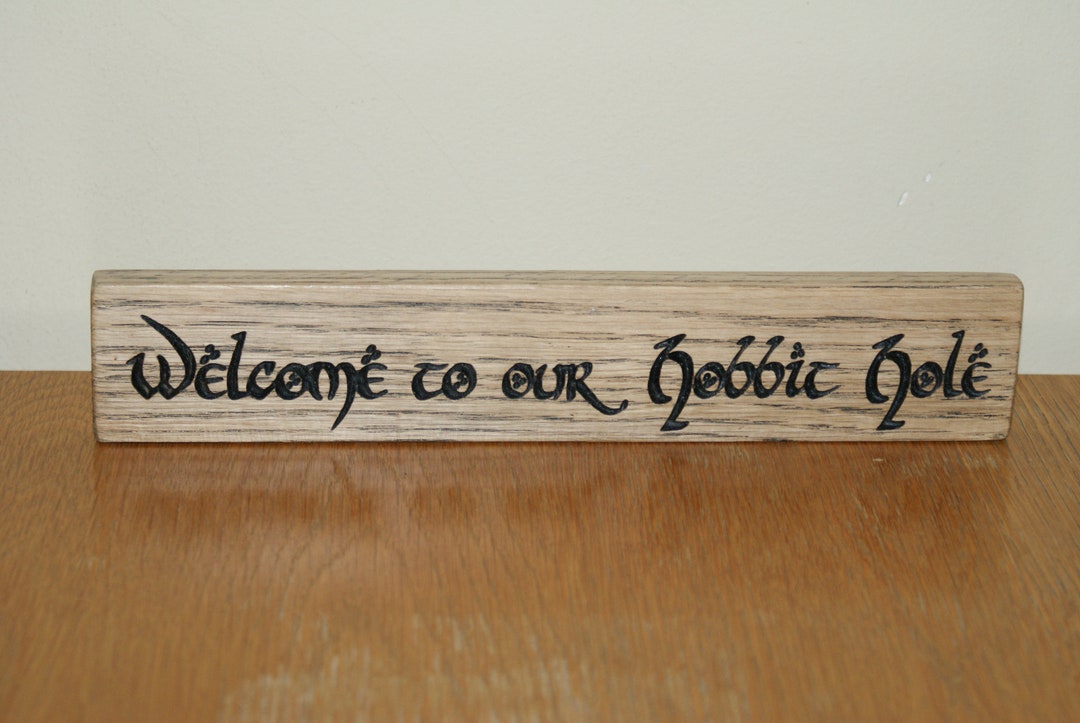 Welcome to Our Hobbit Hole Lord of the Rings Shelf Sign - Etsy UK