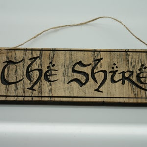 The Shire, Tolkien Wooden Sign, Lord of the Rings, Wooden Sign, Carved ...