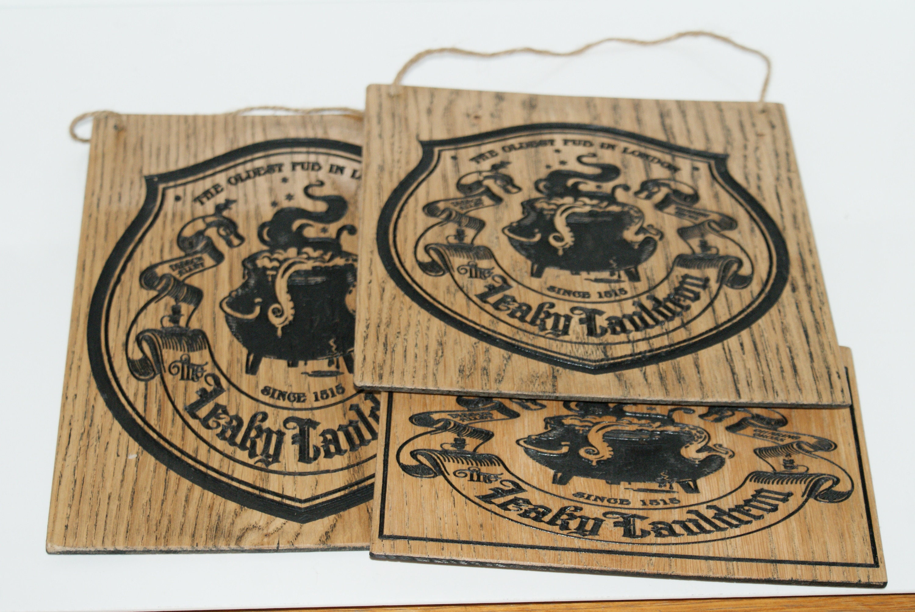 The Leaky Cauldron Carved Wooden Sign Wall Hanging | Etsy