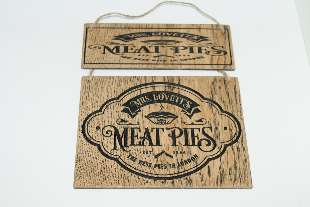 Funny Sign, Mrs Lovetts Meat Pies, Kitchen Decor, Wall Sign, Carved ...