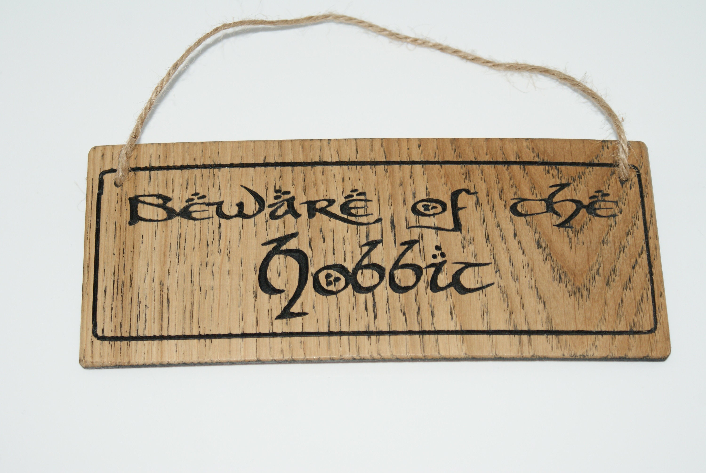 Beware of the Hobbit Wooden Sign Lord of the Rings Carved - Etsy