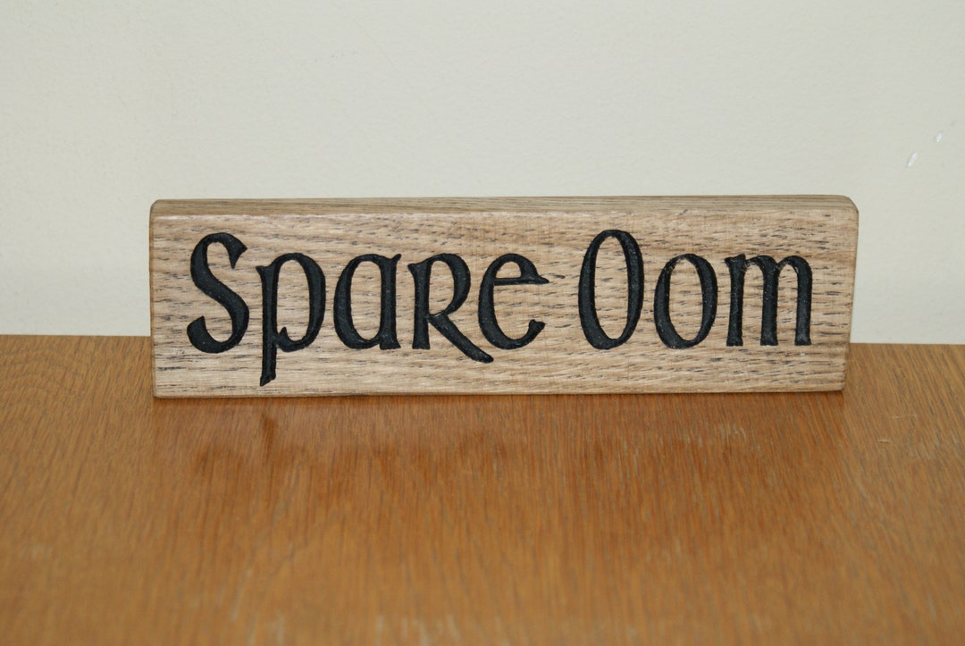 Spare Oom Sign, Home Decor, Shelf Sign, Wooden Sign, Oak Sign, Wooden ...