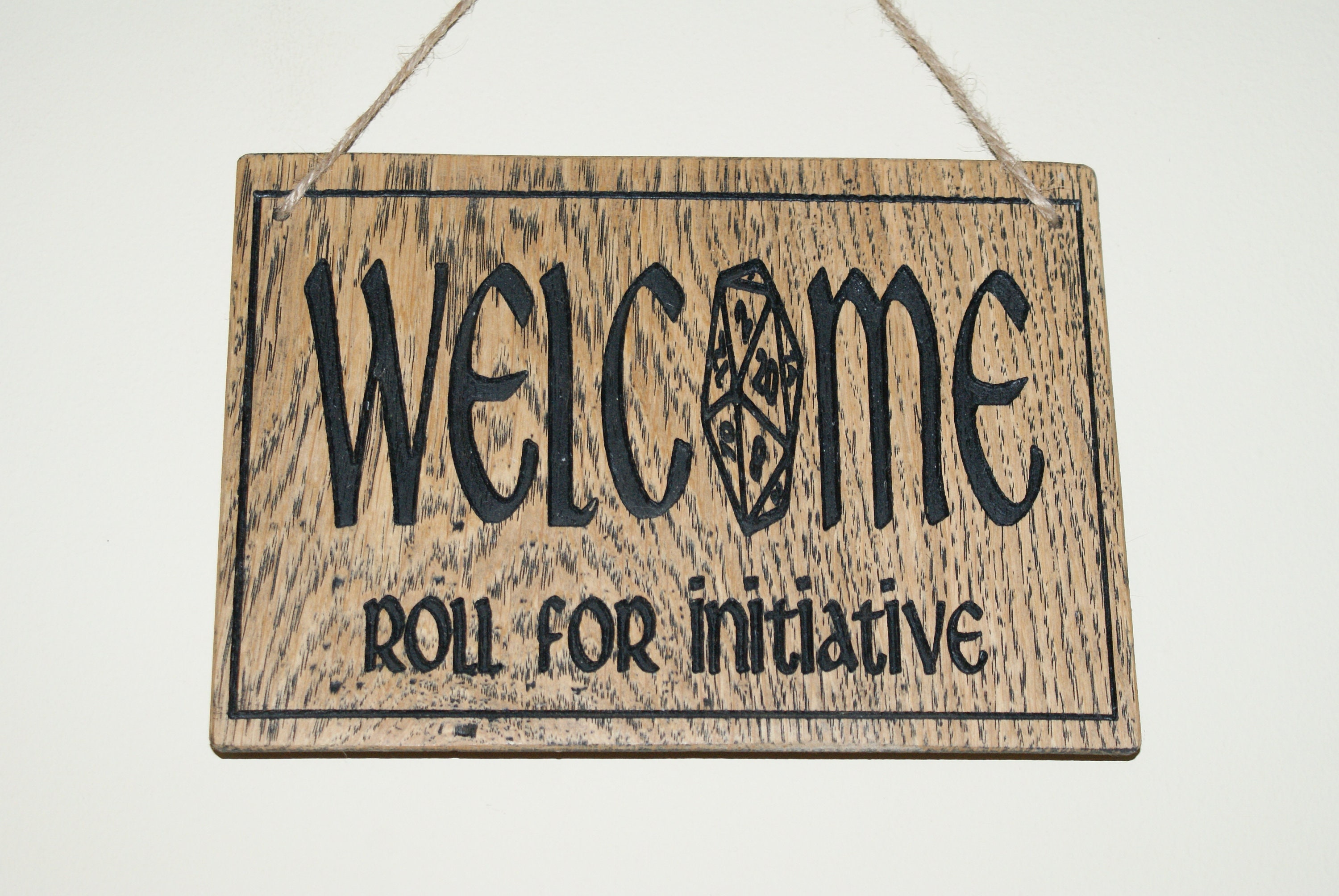 RPG Welcome DnD Roll for initiative Welcome woden Sign | Etsy