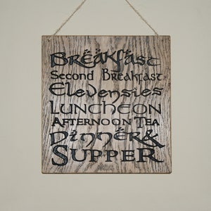 Breakfast Second Breakfast, Wooden Sign, Lord of the Rings, Hanging ...