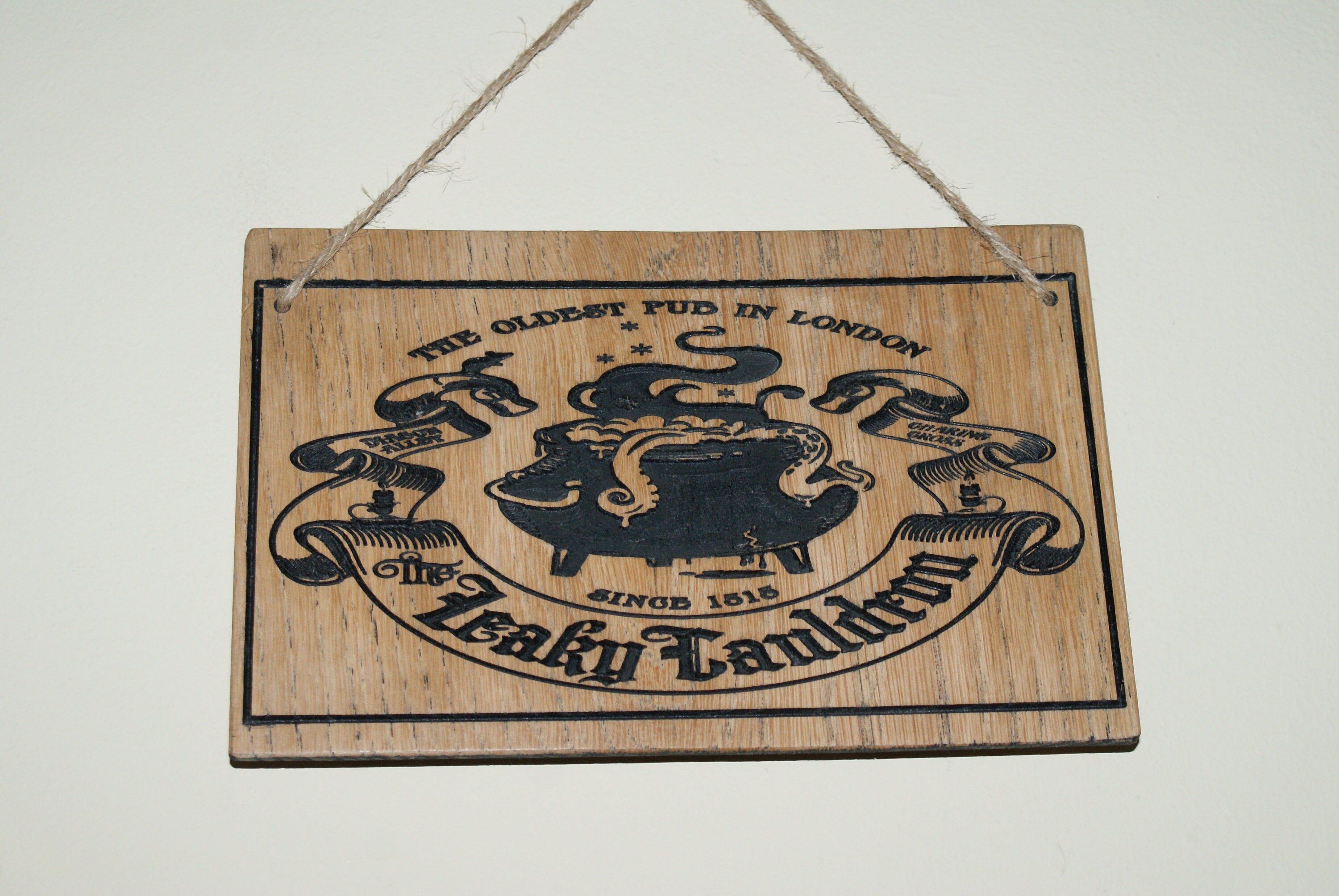 The Leaky Cauldron Carved Wooden Sign Wall Hanging | Etsy