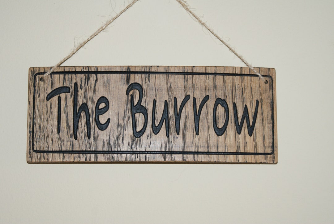 The Burrow, Funny Sign, Harry Potter, Wooden Sign, Wooden Sign, Harry ...