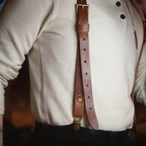 Custom Leather Suspenders! BLACK or BROWN- With Custom Engraving: Made ...
