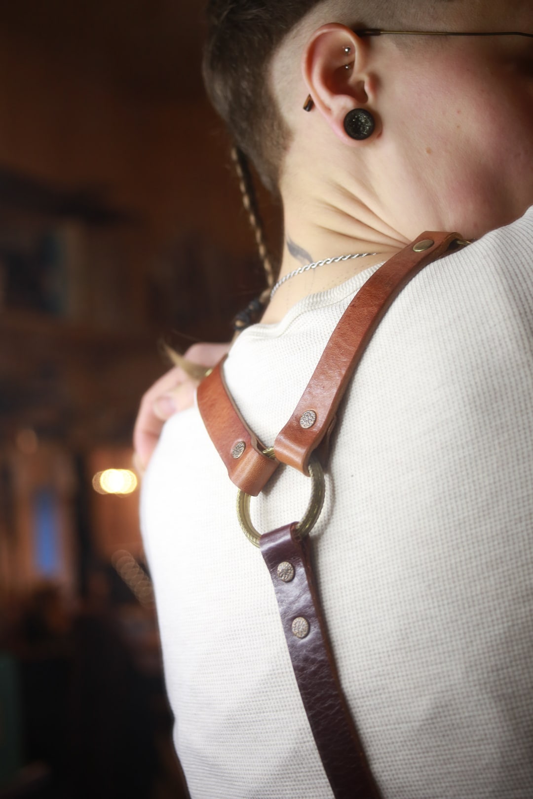 Custom Leather Suspenders BLACK or BROWN With Custom Engraving: Made ...