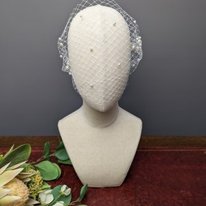 Bandeau Wedding Pearl Veil French Net Veil Bird Cage Veil Face Bridal ...