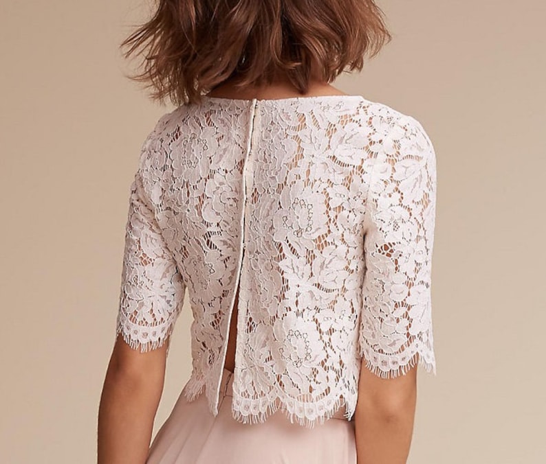 Cord Lace Cover up Bridal ALLEGRA Lace Top Bridal Jacket Wedding Lace ...