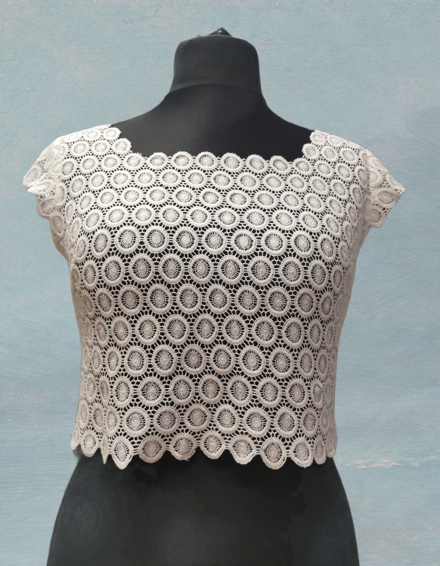 Cotton Lace Cover up Bridal DAVINA Lace Top Bridal Jacket Wedding Lace ...