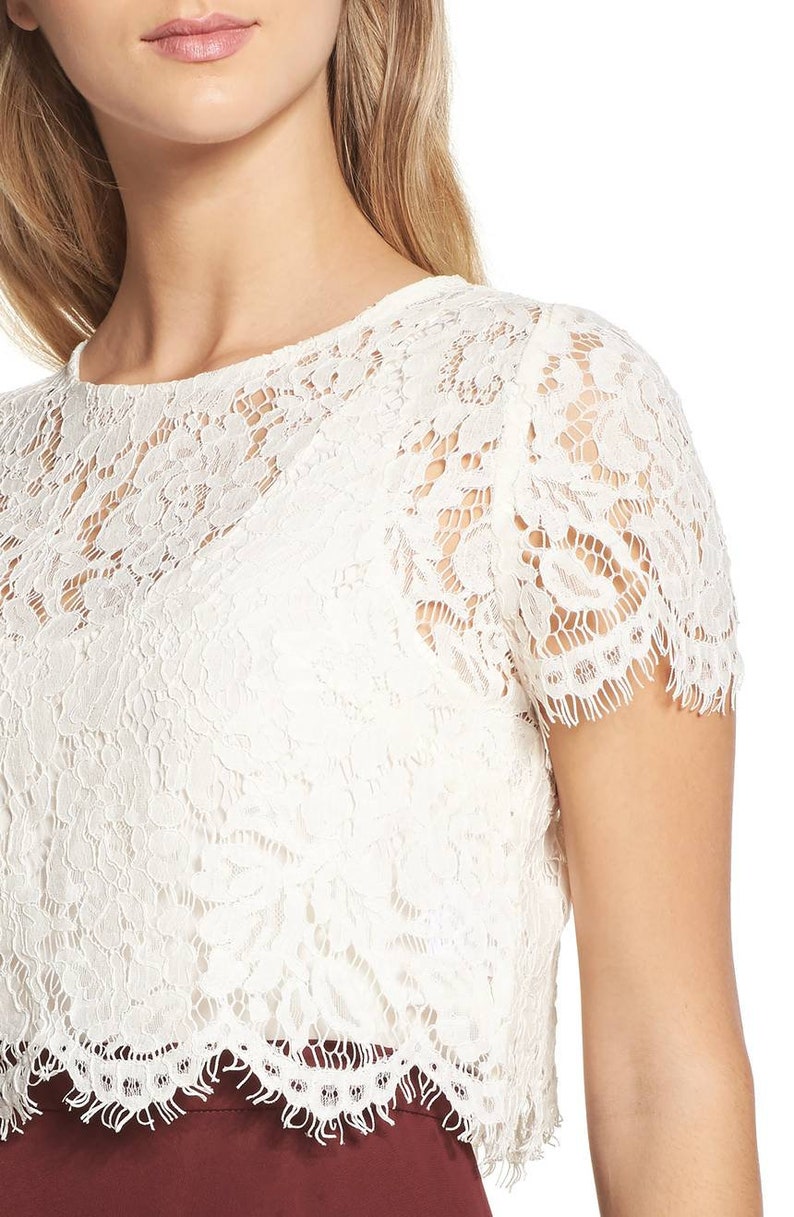 Cord Lace Cover up Bridal ROXANNE Lace Top Bridal Jacket Wedding Lace ...