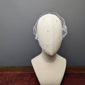 Bandeau Wedding Pearl Veil French Net Veil Bird Cage Veil Face Bridal ...
