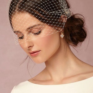 Bandeau Wedding Veil French Net Veil Bird Cage Veil Face Bridal ...