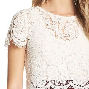 Cord Lace Cover up Bridal ROXANNE Lace Top Bridal Jacket Wedding Lace ...