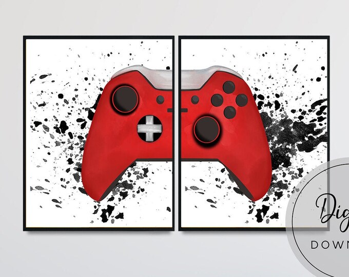 Gaming Wall Art Set of 2 Printable Gaming Wall Art Set Video | Etsy