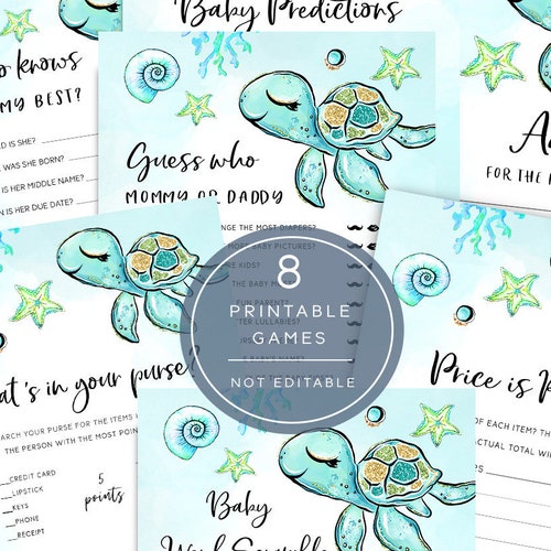 Under the Sea Baby Shower Games Ocean Baby Shower Game Pack - Etsy