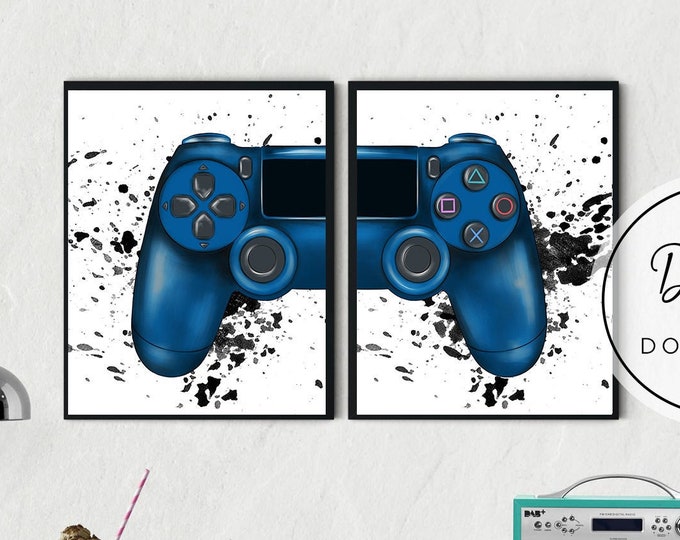 Gaming Wall Art Set of 2, Printable Gaming Wall Art Set, Video Game ...