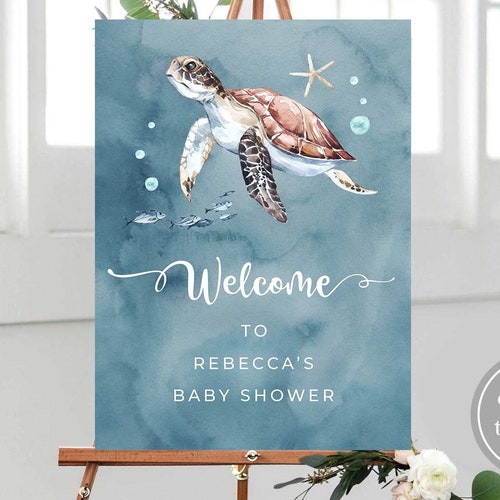 Under the Sea Baby Shower Welcome Sign Beach Baby Shower - Etsy