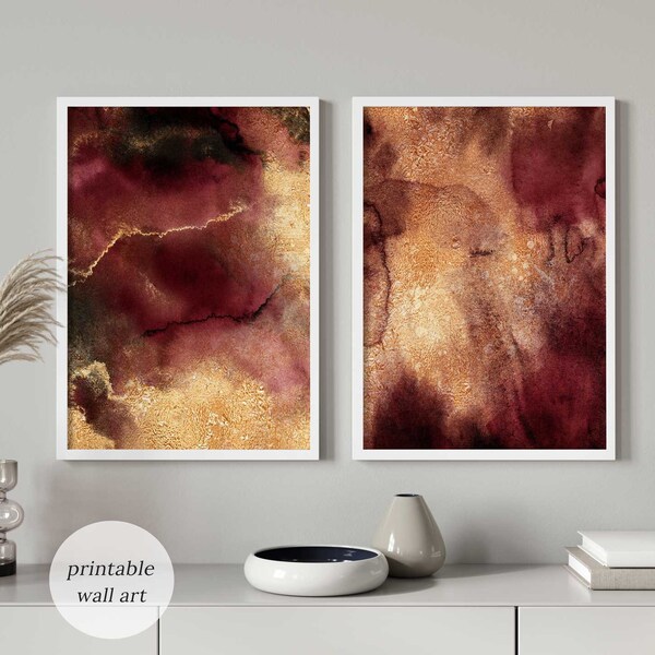 Burgundy Wall Art - Etsy
