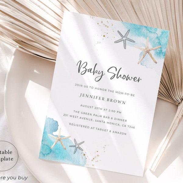 Beach Baby Shower Invitation - Etsy