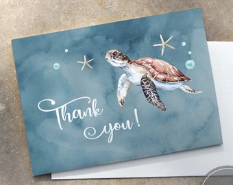 Sea Turtle Thank You Card Baby Shower - Etsy