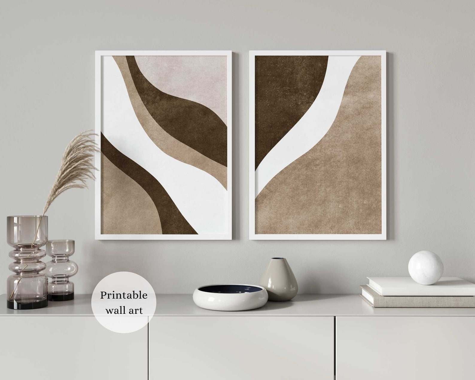 Neutral Wall Art Set Brown Wall Art Neutral Wall Art Prints - Etsy