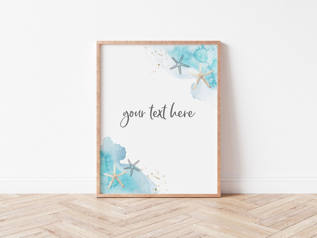 Custom Beach Wedding Sign, Editable Template, Beach Bridal Shower ...