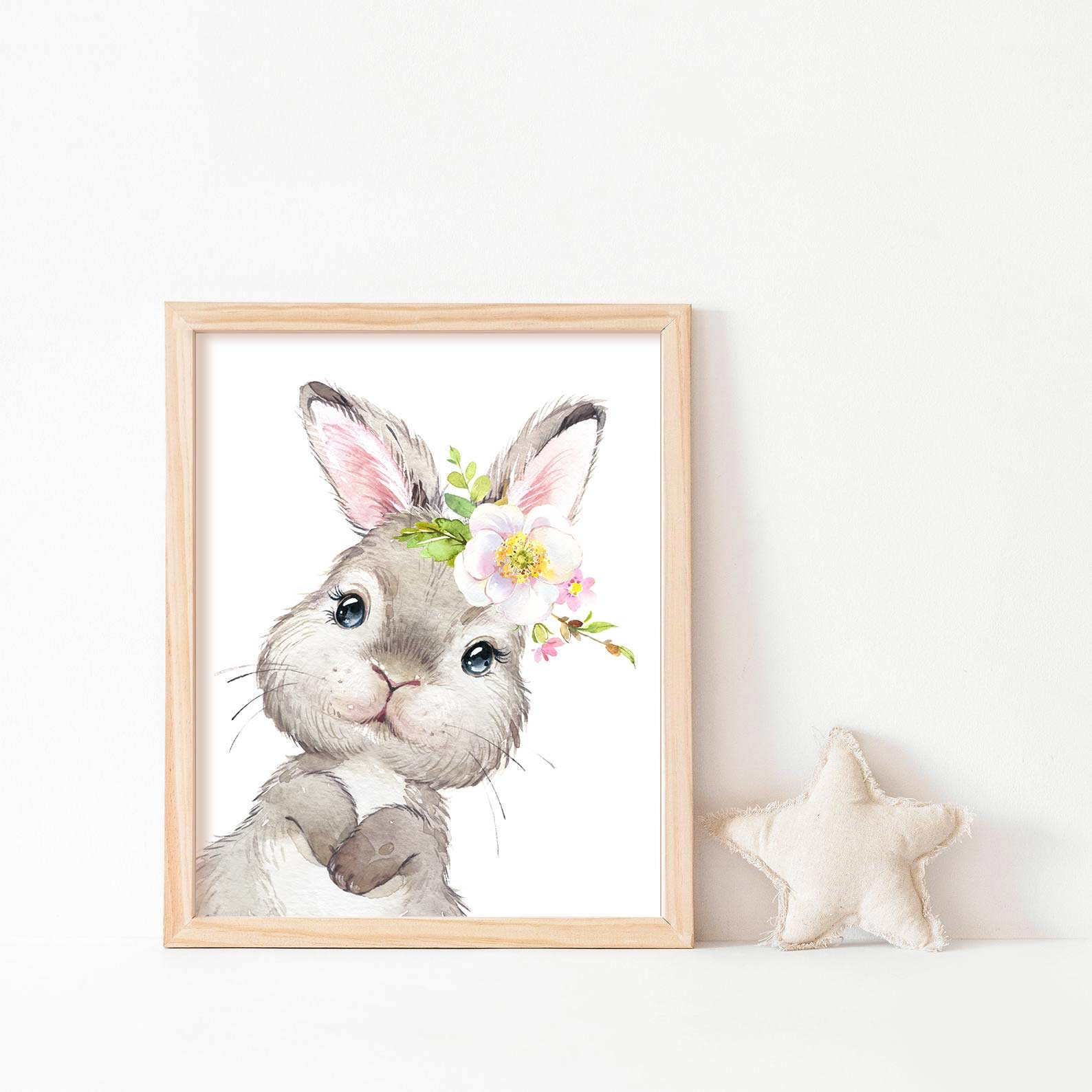 Bunny Nursery Wall Art Bunny Nursery Print Girl Nursery - Etsy