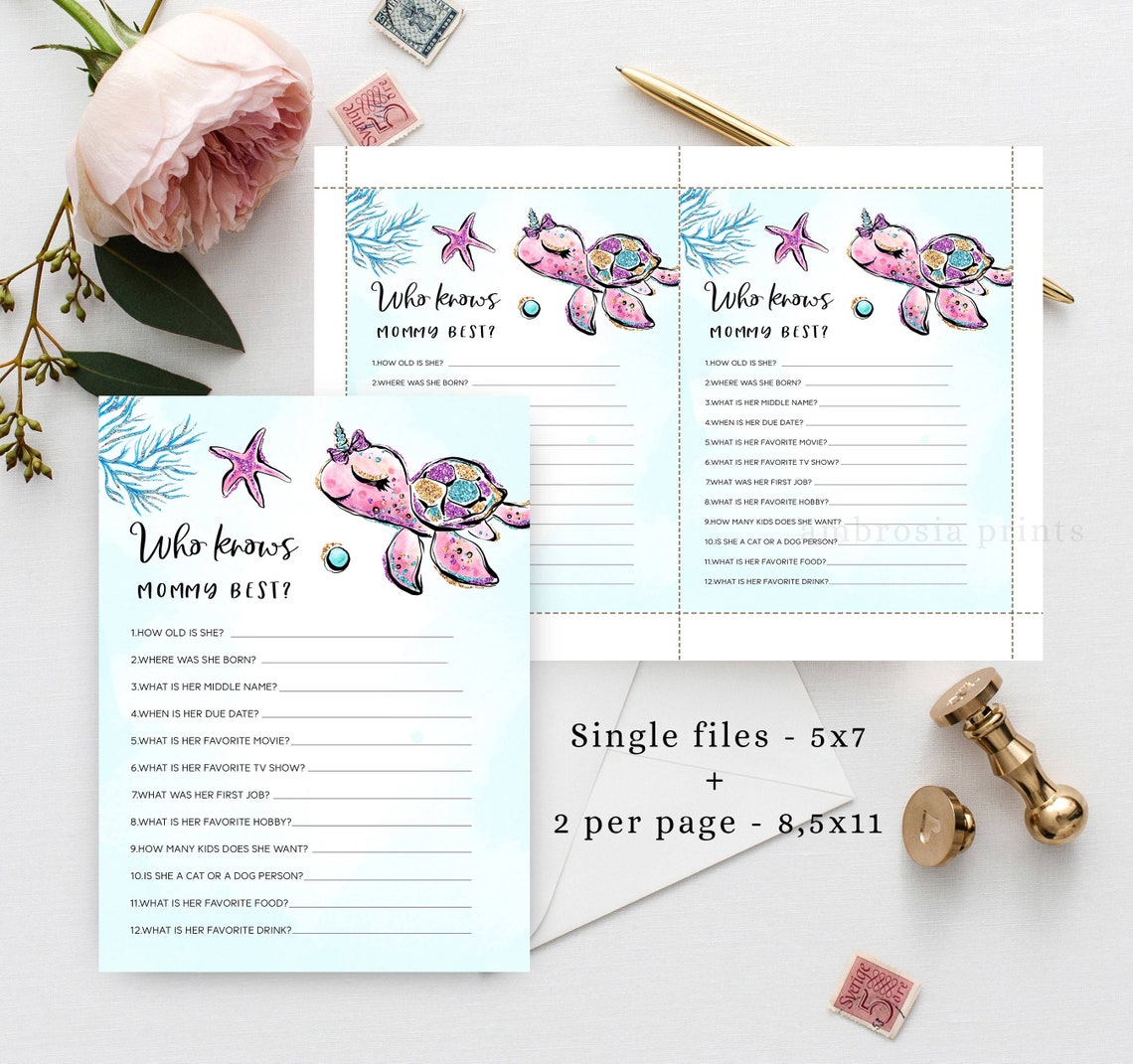 Under the Sea Baby Shower Games Bundle Beach Baby Shower - Etsy