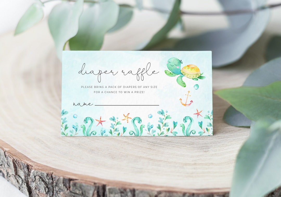 Under the Sea Diaper Raffle Ticket, Beach Diaper Raffle Printable ...