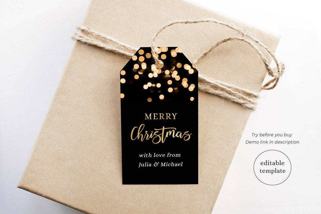Christmas Gift Tags Template, Christmas Gift Tags Printable, Editable ...