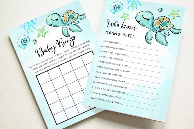 Under the Sea Baby Shower Games Bundle Beach Baby Shower - Etsy