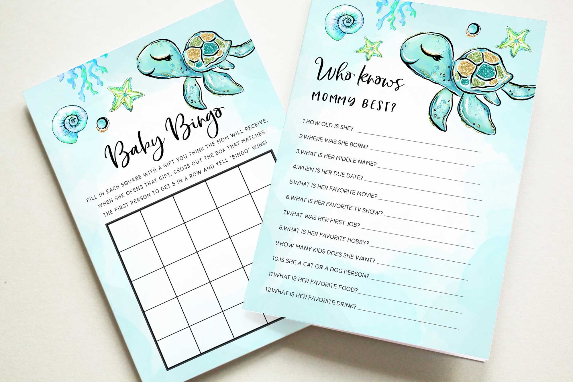Under the Sea Baby Shower Games Bundle Beach Baby Shower | Etsy