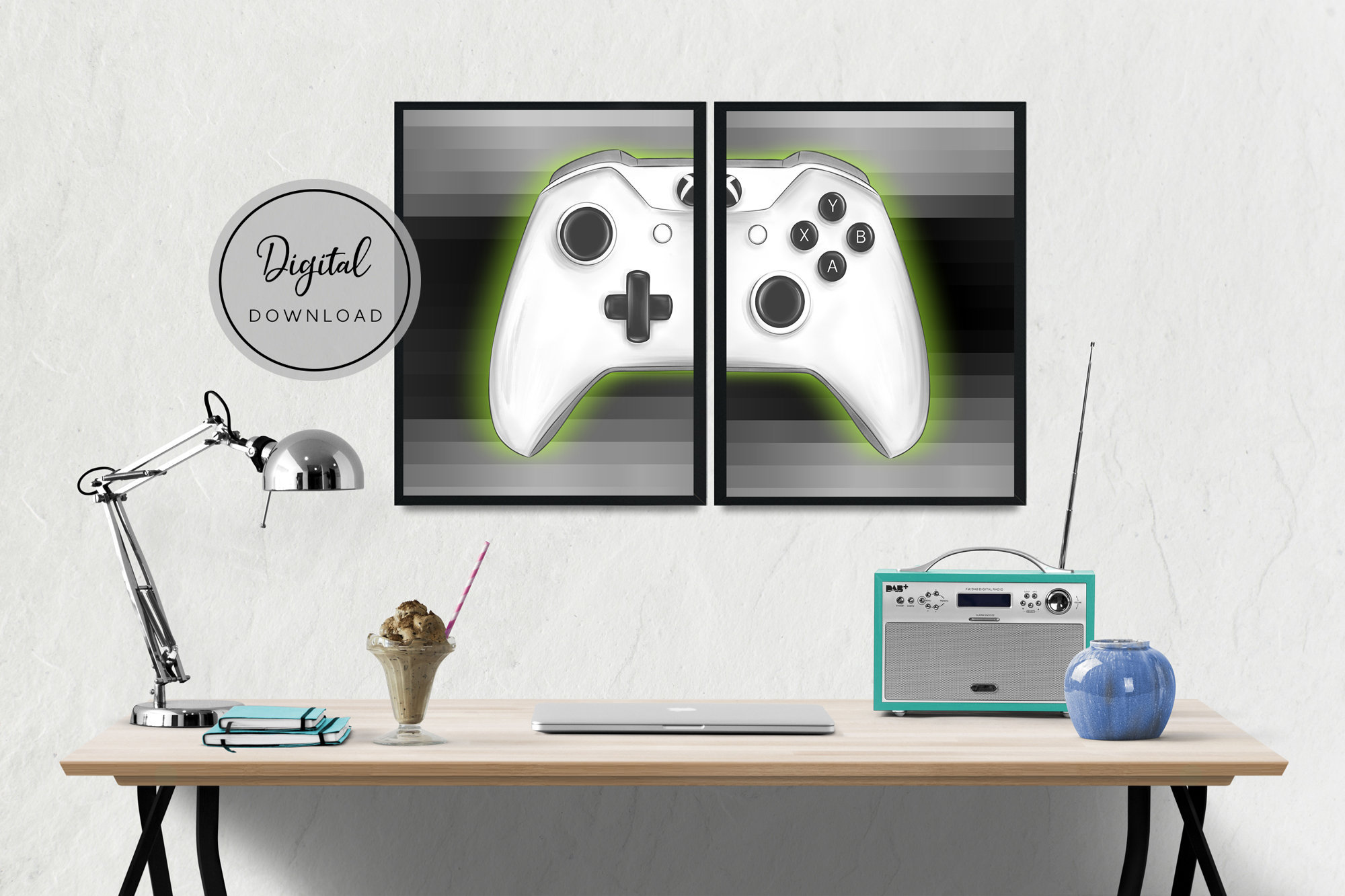 Gaming Wall Art Set of 2 Gaming Room Decor Video Game Prints | Etsy