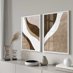 Neutral Wall Art Set, Brown Wall Art, Neutral Wall Art Prints, Beige ...