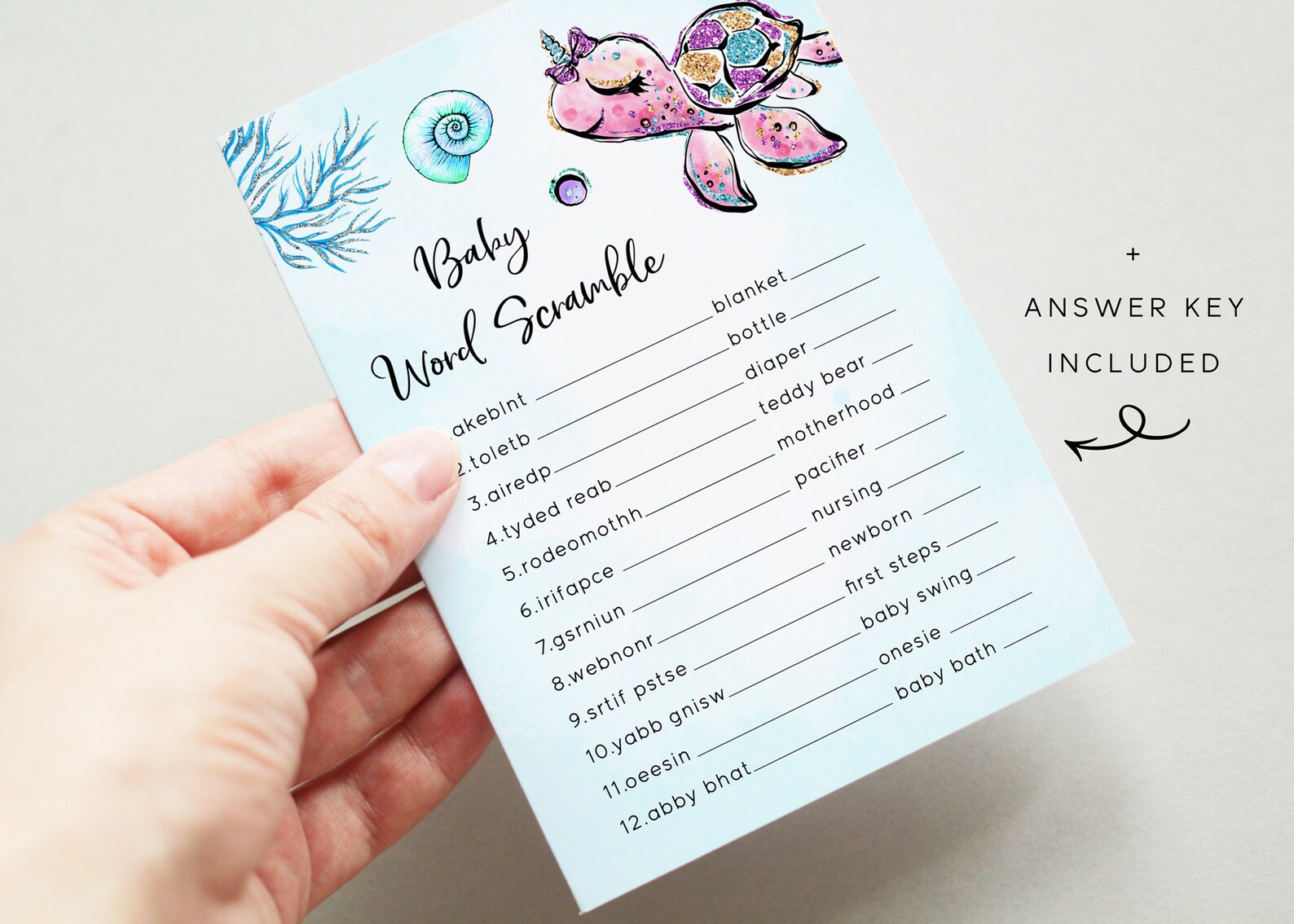 Under the Sea Baby Shower Games Bundle Beach Baby Shower - Etsy