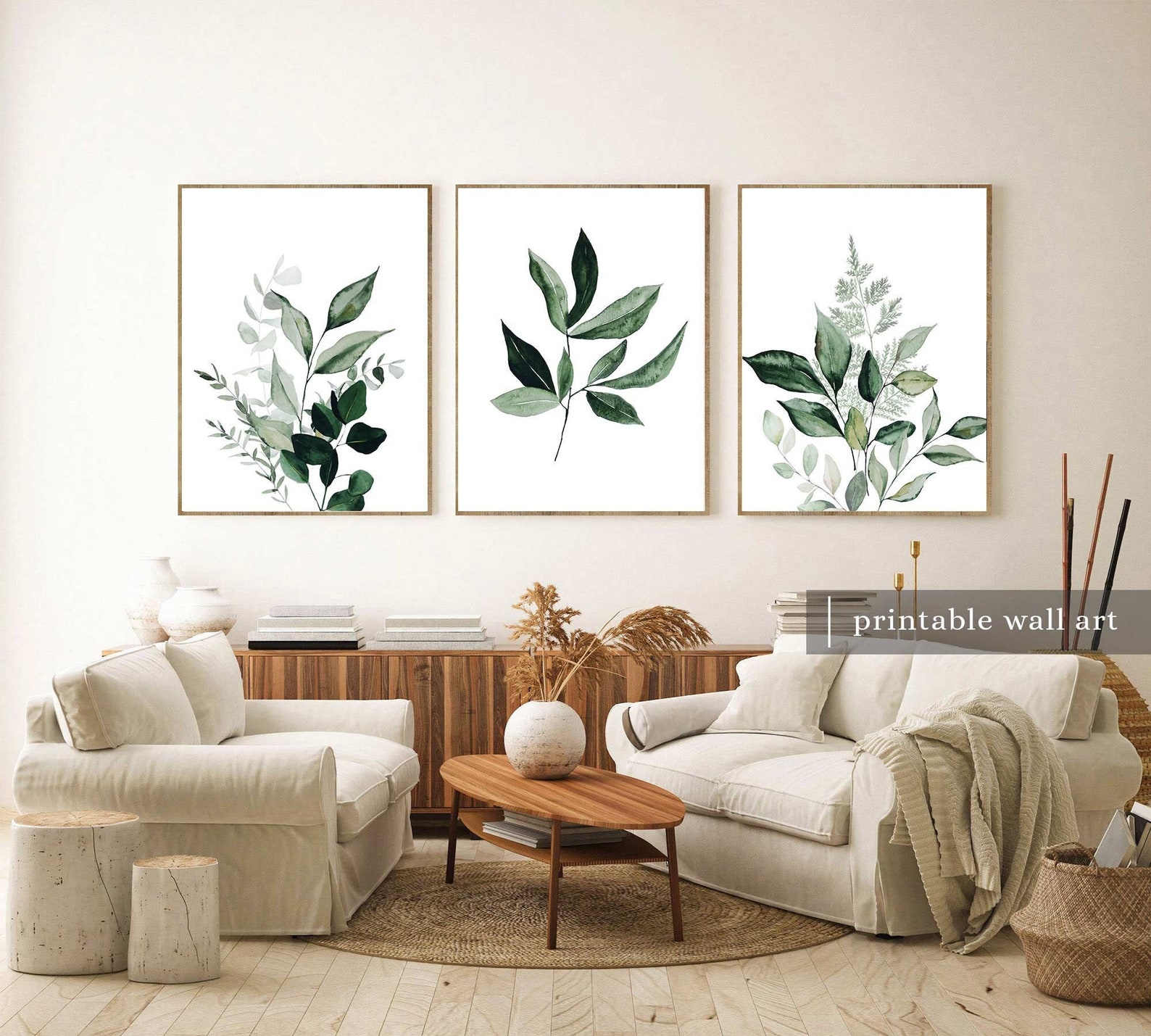 Botanical Wall Art Set of 3 Digital Botanical Wall Art - Etsy