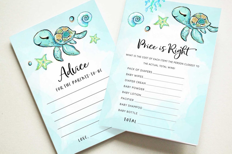 Under the Sea Baby Shower Games Bundle Beach Baby Shower - Etsy