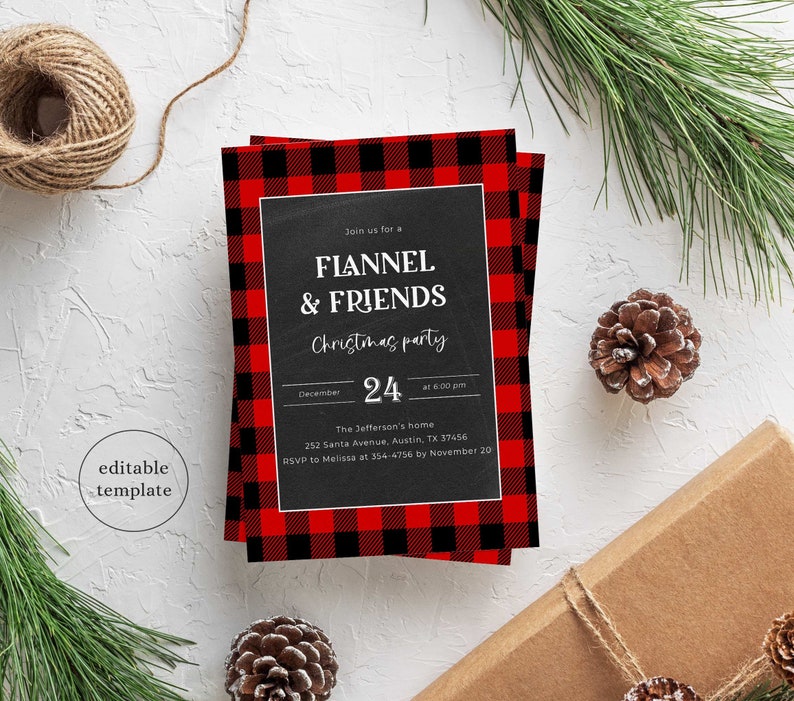Flannel and Friends Invitation Flannel and Favorites Template - Etsy