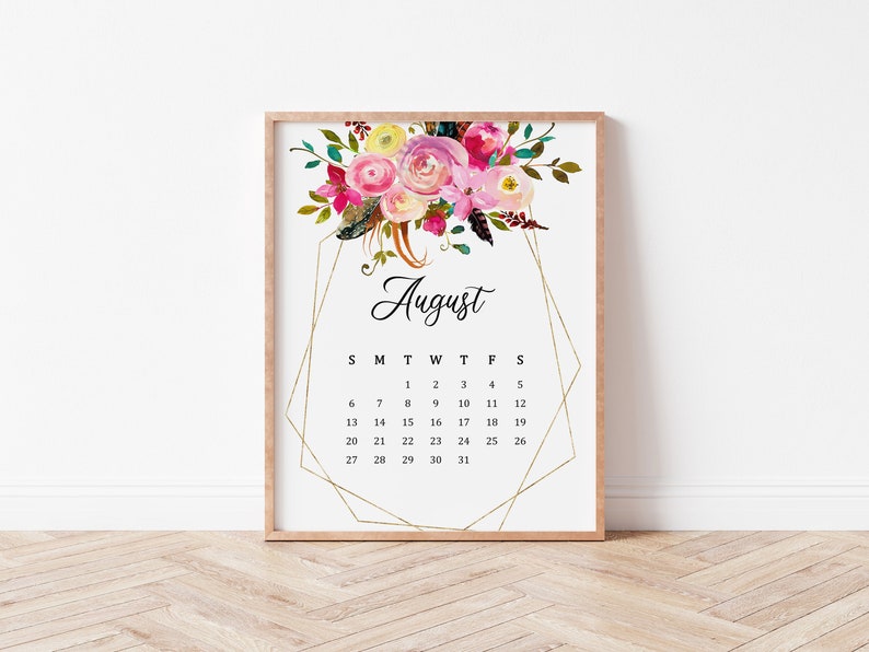 2023 Floral Calendar Printable 2023 Desk Calendar Digital - Etsy